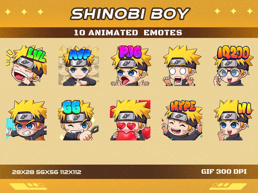 10 Fox Ninja Hokage Animated Emotes, Ninja Animated 10 Shinobi Twitch ...