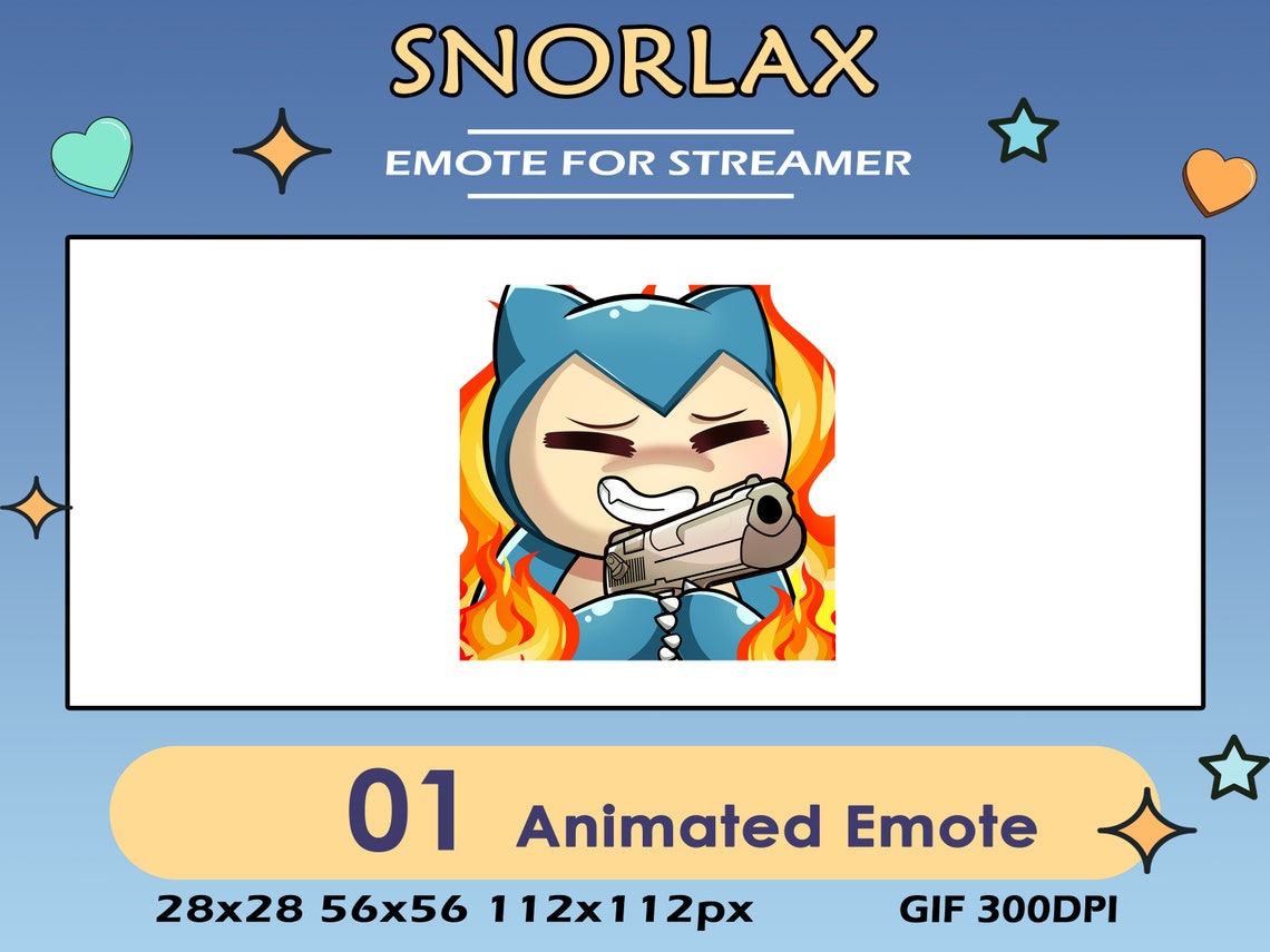 Gun Shooting Snorlax Pokemon Animated Emote, Animated Gun Snorlax ...