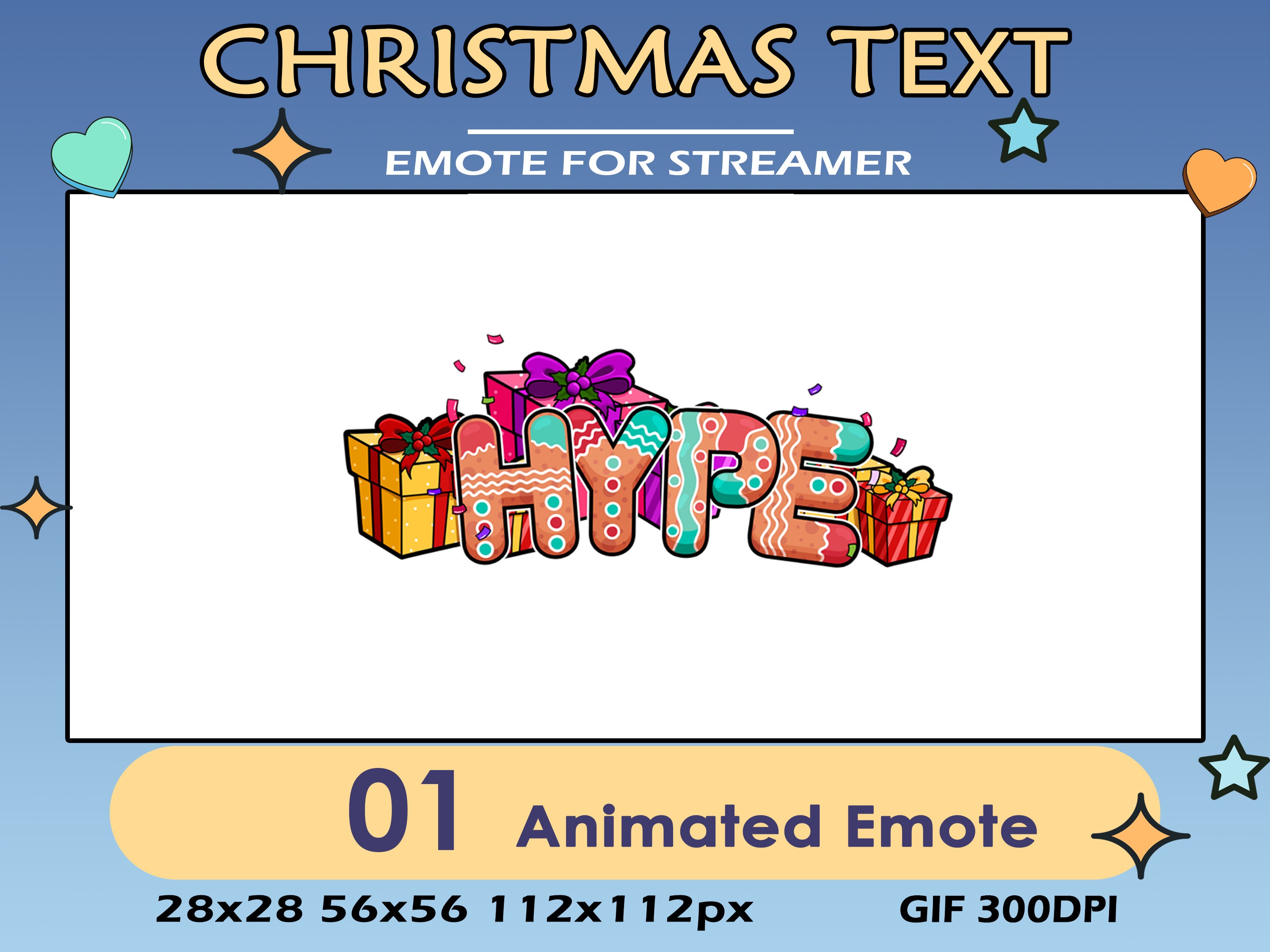 Christmas Hype Animated Twitch Emote Hype Animation Text - Etsy