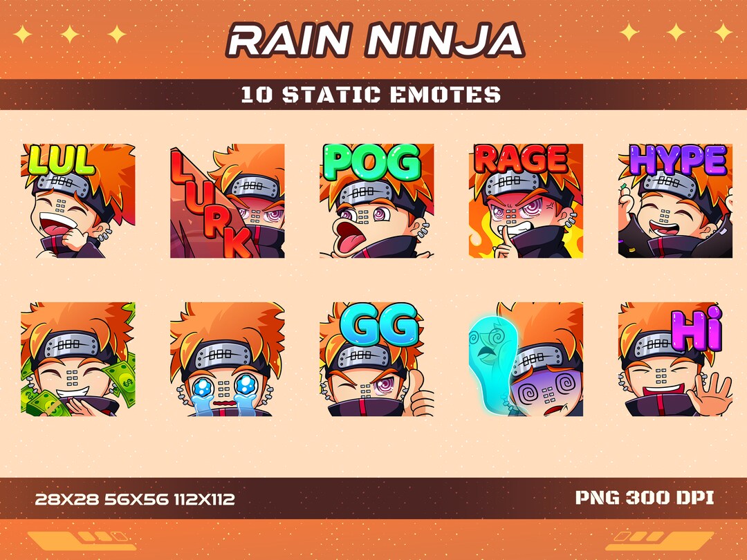 10 Pain Nukenin Ninja Static Emotes, Ninja Static 10 Shinobi Twitch ...