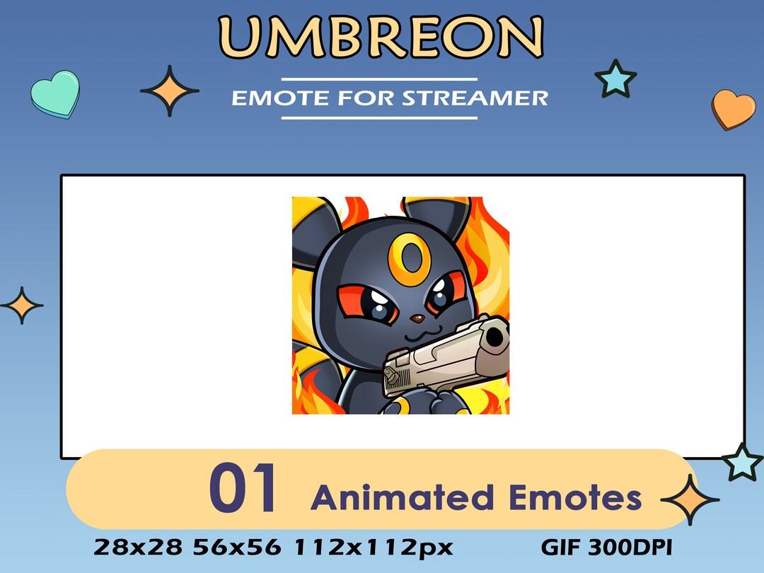 Emote animado de Gun Shooting Umbreon Pokemon, gesto animado de Gun ...