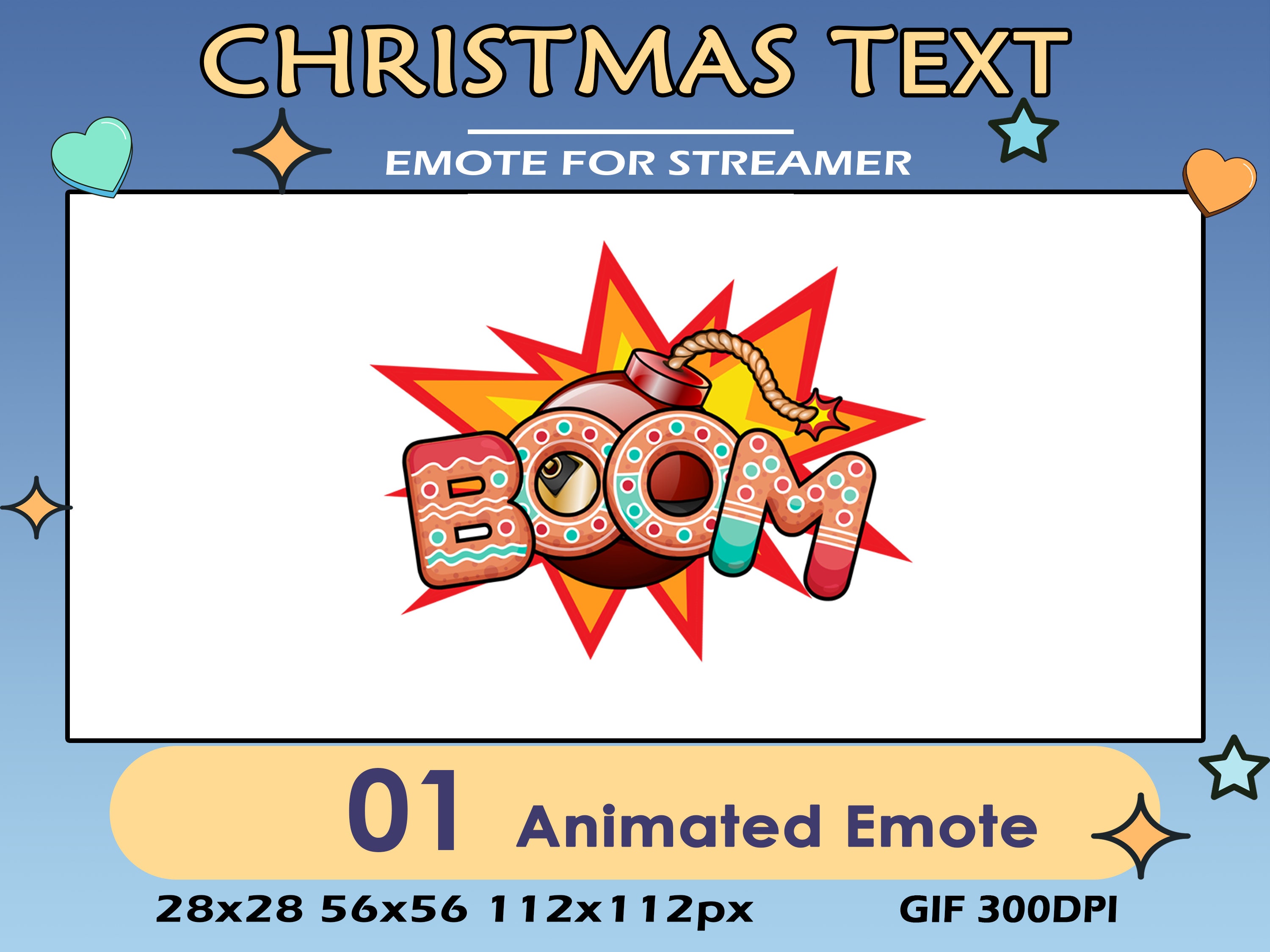 Christmas Boom Animated Twitch Text Emote, Boom Animation Text Discord ...