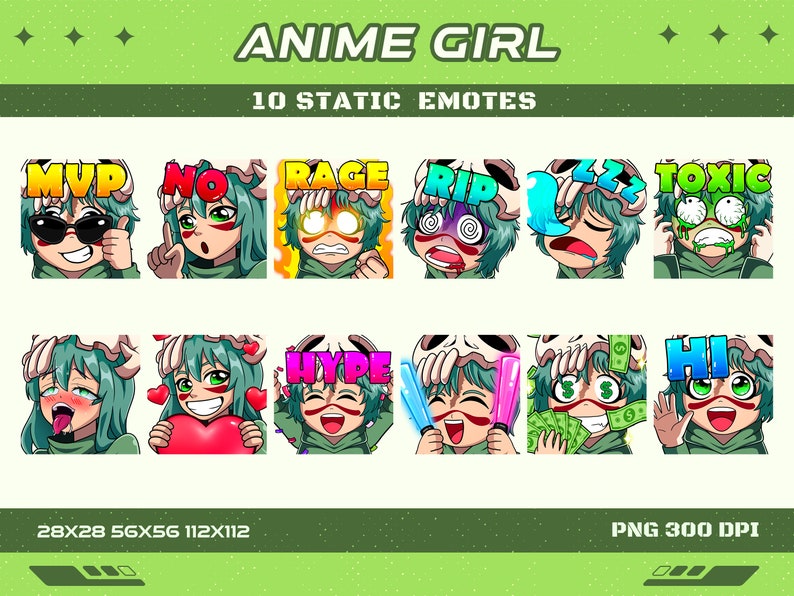 10 Soul Reaper Girl Anime Static Emotes: Twitch, Discord, Youtube (PNG ...