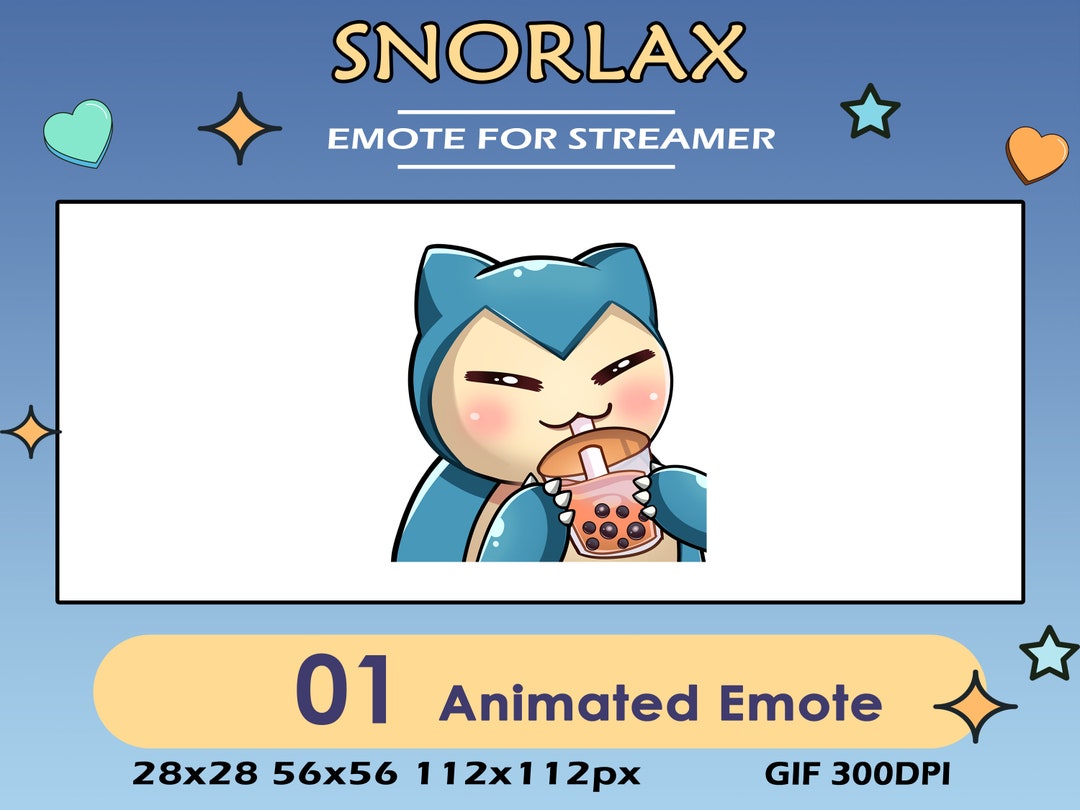 Drinking Snorlax Pokemon Animated Emote, Animated Bubble Tea Drink ...