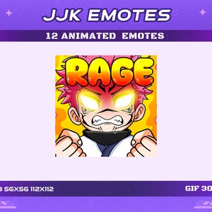 Rage JJK Anime Animated Emote: Twitch, Discord, Youtube (GIF) - Etsy