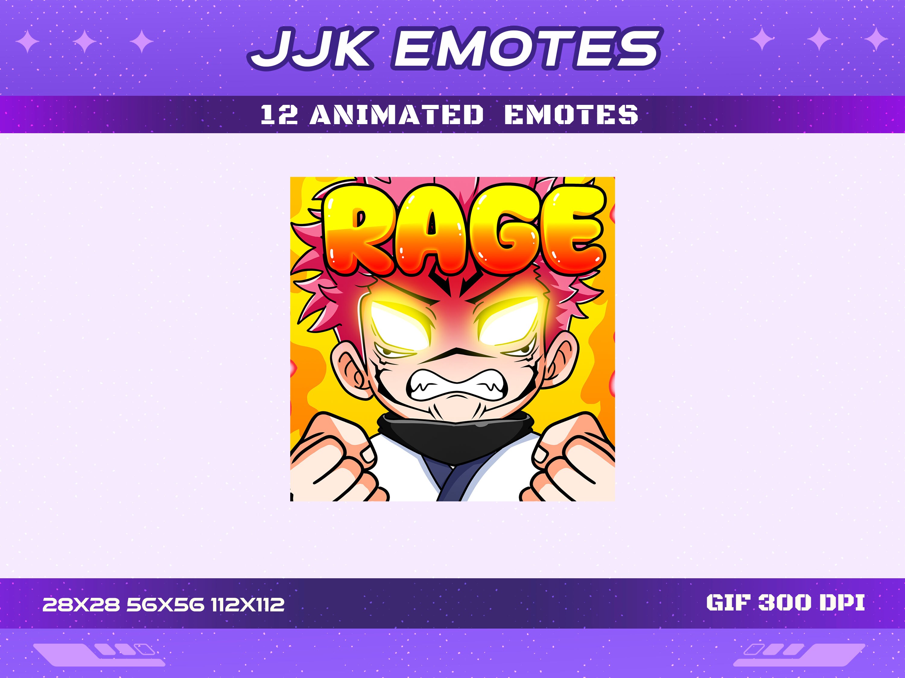 Rage JJK Anime Animated Emote: Twitch, Discord, Youtube (GIF) - Etsy