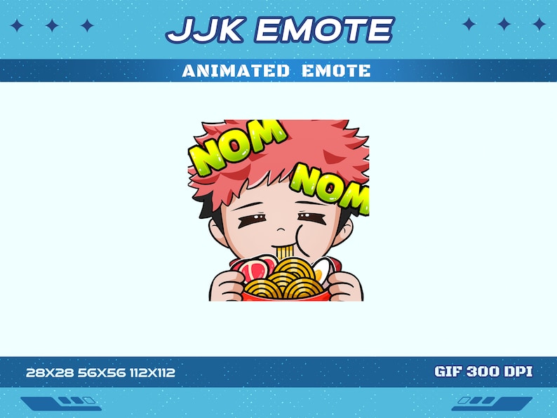 Eating JJK Anime Animated Emote: Twitch, Discord, Youtube (GIF) - Etsy