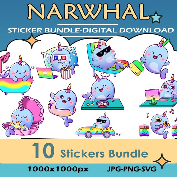 Narwhal Sticker - Etsy