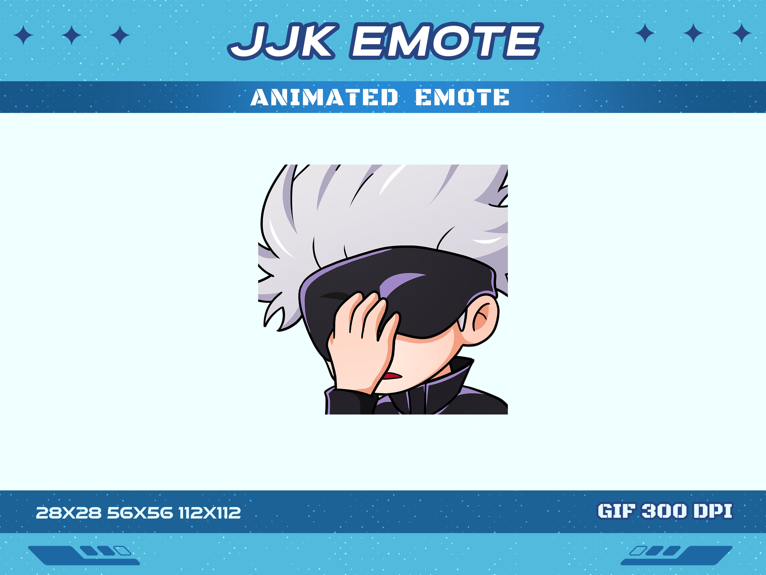 Facepalm JJK Anime Animated Emote: Twitch, Discord, Youtube (GIF) - Etsy