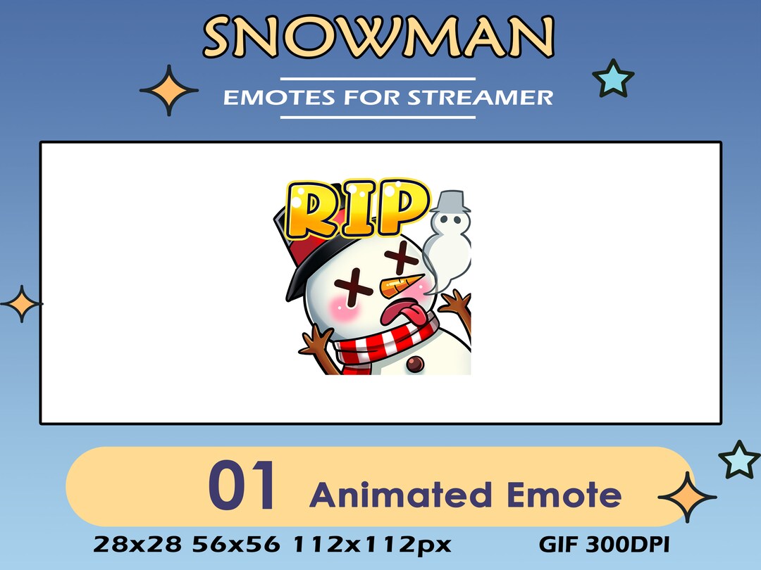 RIP Snowman Animated Emote: Christmas Twitch/discord (GIF) - Etsy