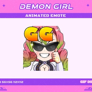 GG Demon Sexy Girl Animated Anime Emote, GG Demon Girl Animated Emote ...