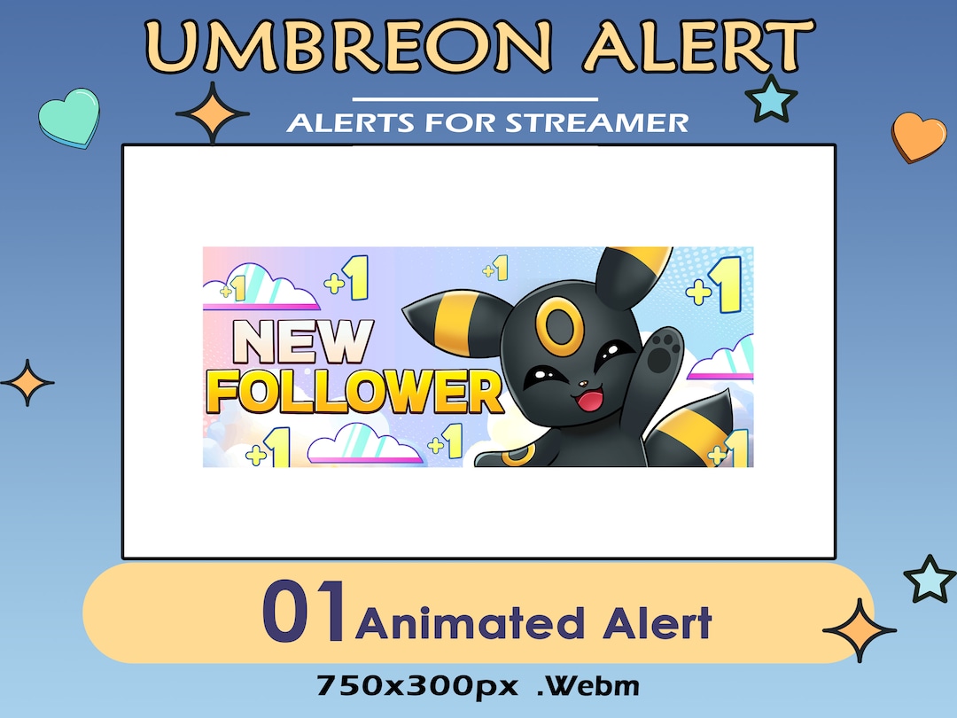 New Follower Umbreon Twitch Animated Alert, New Follower Umbreon ...