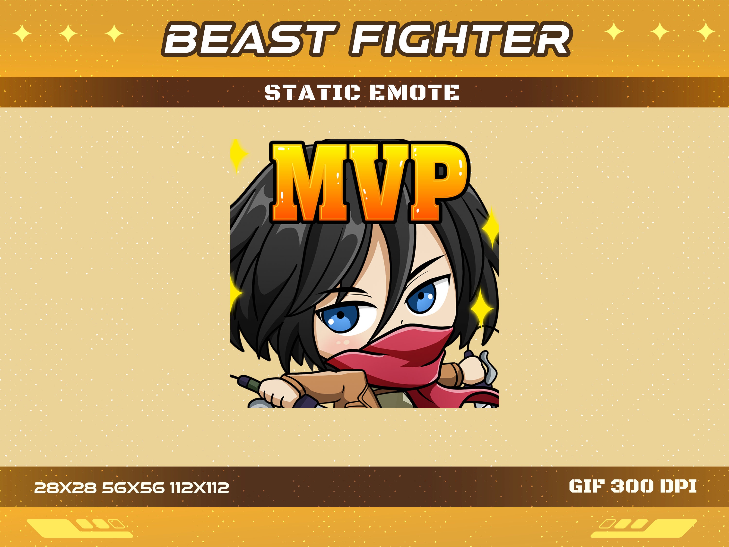 MVP Beast Fighter Animated Emote: Twitch, Discord, Youtube (GIF) - Etsy