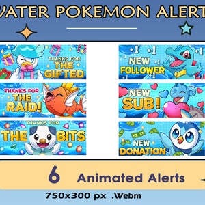 Water Pokemon Collection Animated Twitch Alerts, Stream Alerts Animated ...