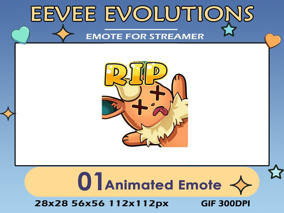 RIP Flareon Pokemon Animated Emote, Animated RIP Flareon Twitch Discord ...