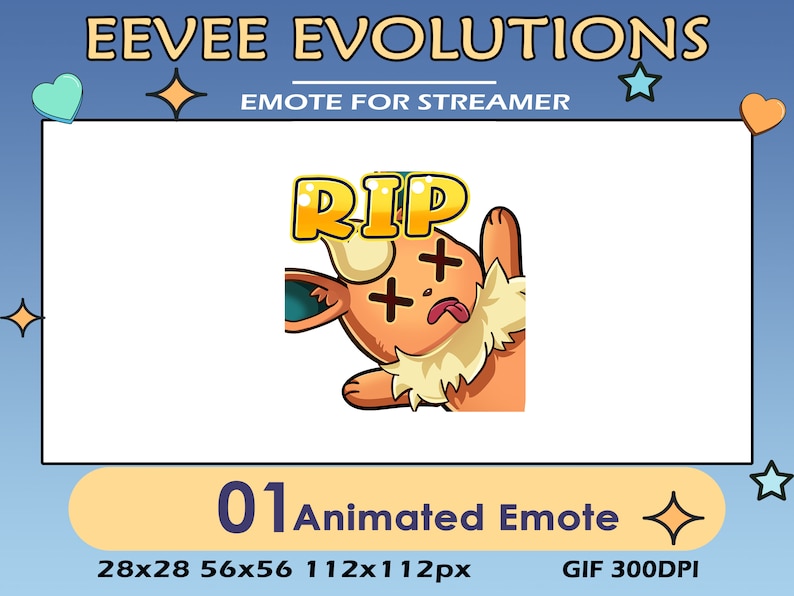 RIP Flareon Pokemon Animated Emote, Animated RIP Flareon Twitch Discord ...