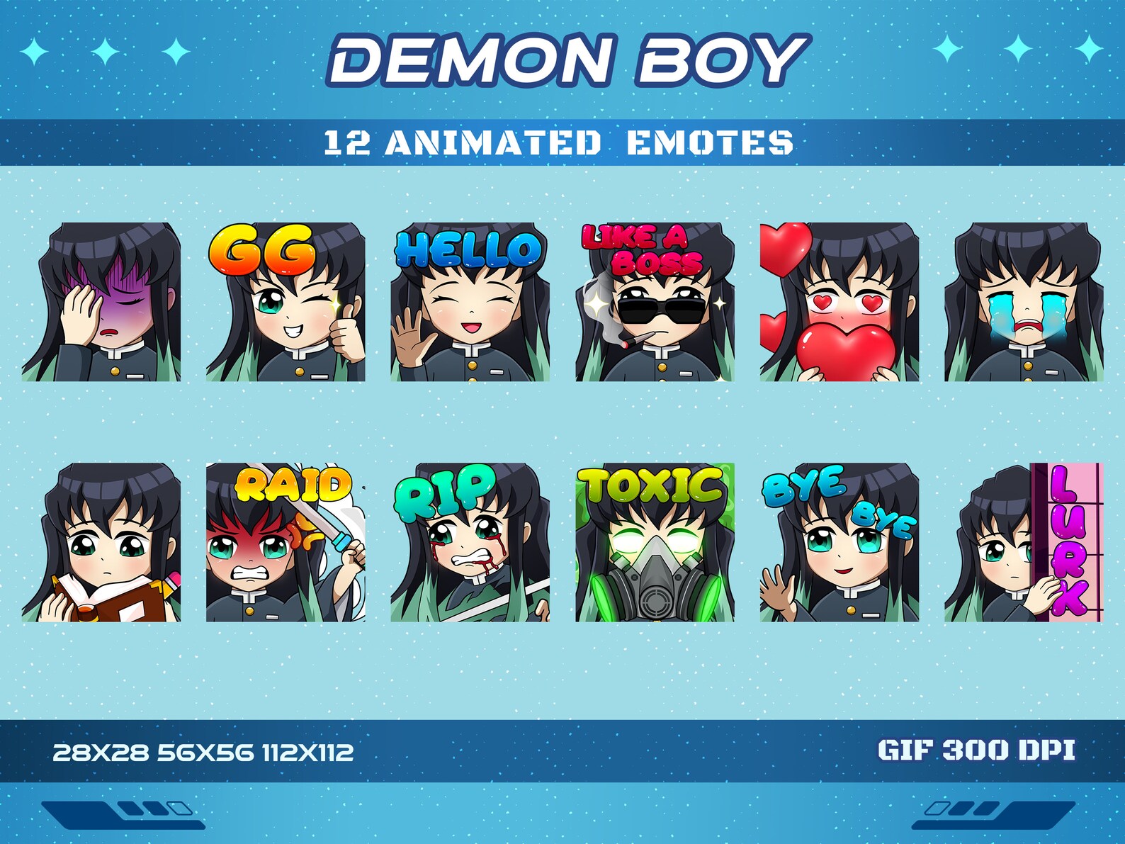 12 Demon Fighter Boy Aura Demon Animated Anime Emotes , 12 Anime Demon ...