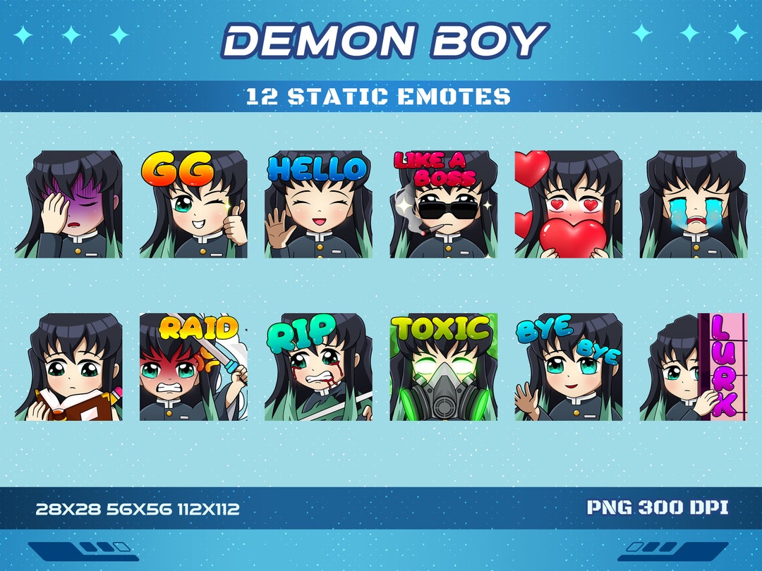 12 Demon Fighter Boy Aura Demon Static Anime Emotes , 12 Anime Demon ...