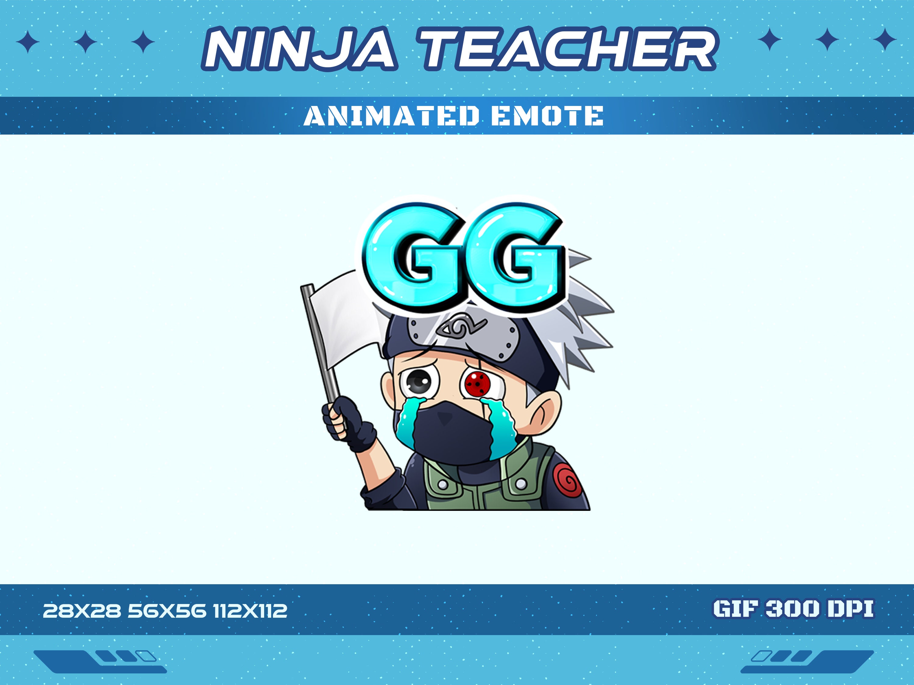 Animated Ninja Teacher GG Emote: Twitch, Discord, Youtube (GIF) - Etsy