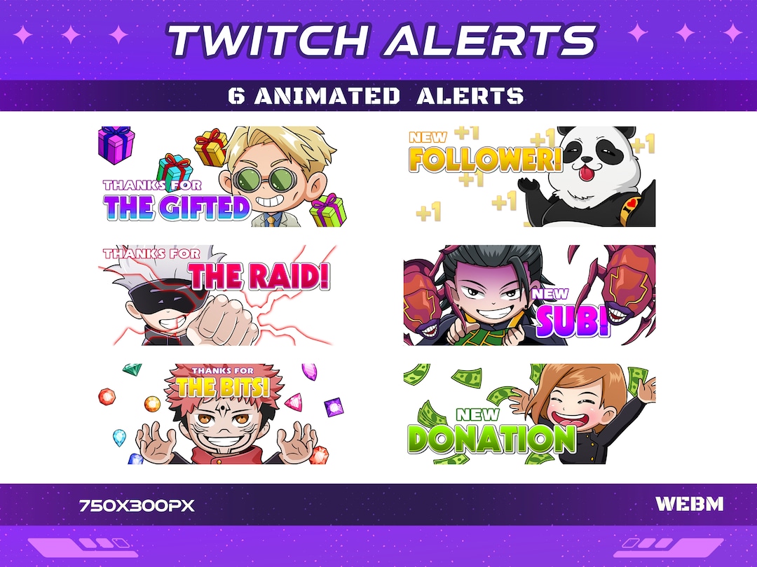JJK Curse User Twitch Animated Alerts: Stream Overlay (webm) - Etsy