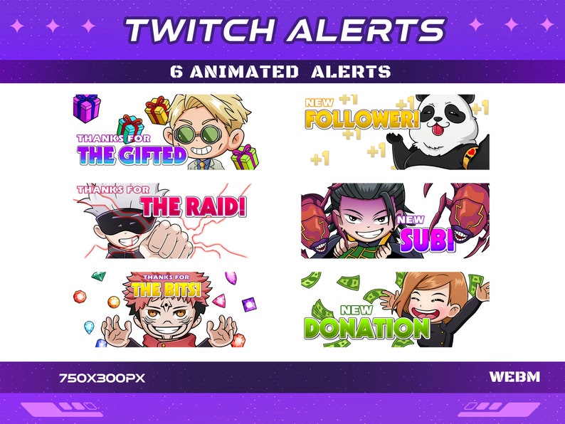 JJK Curse User Twitch Animated Alerts: Stream Overlay (webm) - Etsy