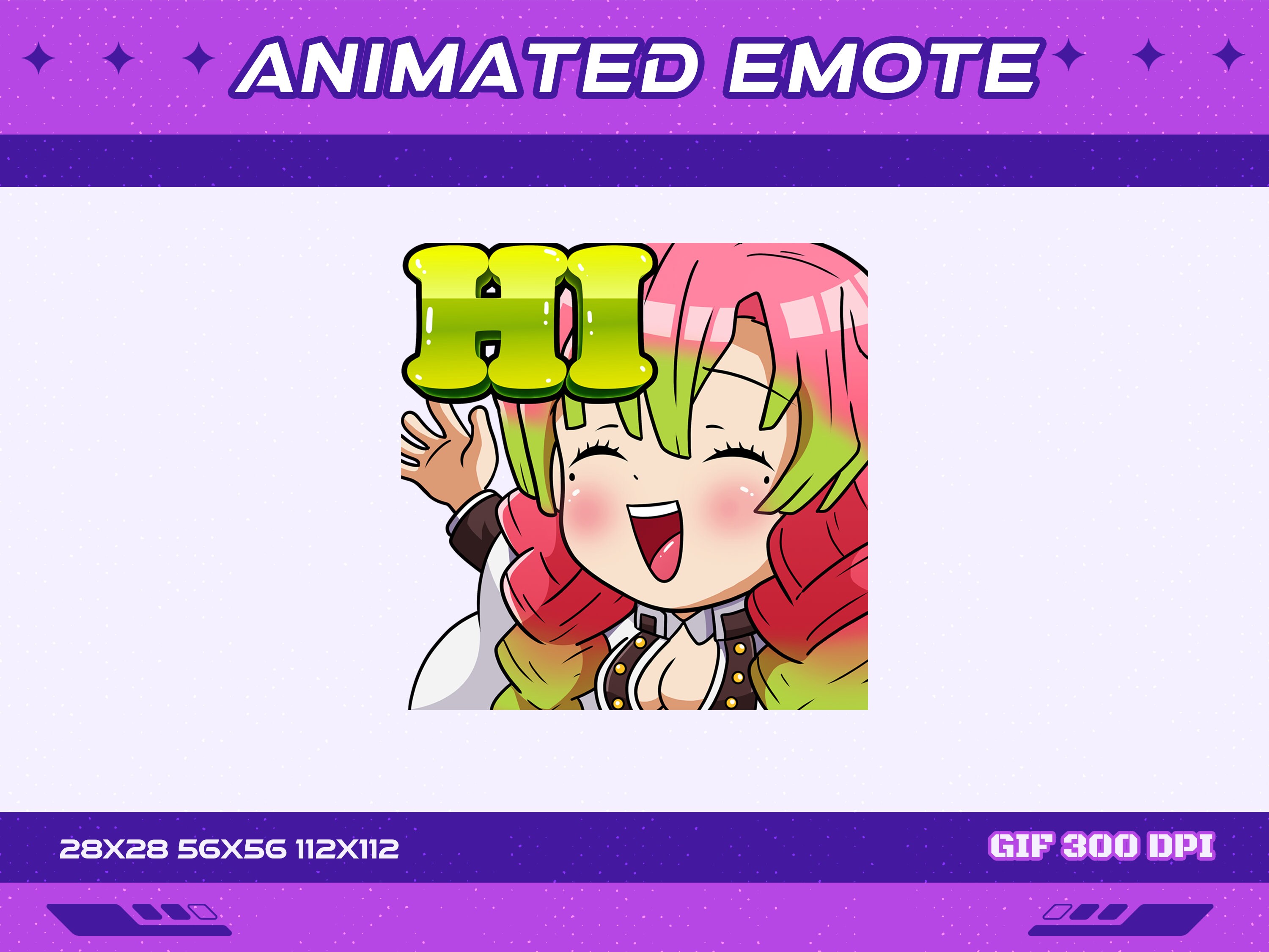 Hi Demon Fighter Animated Anime Emote, Hello Anime Demon Fighter ...