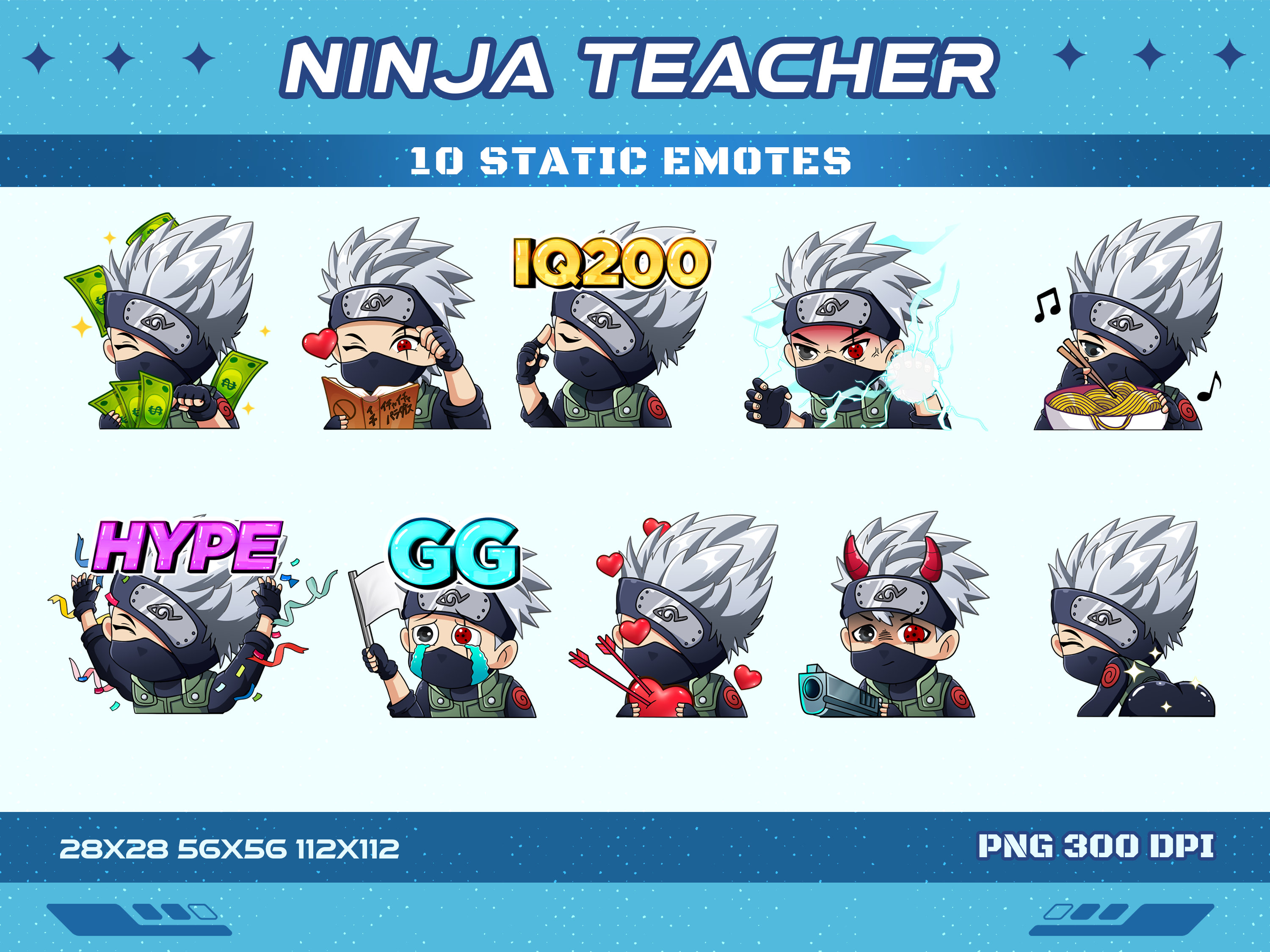 10 Teacher Ninja Static Emotes, Ninja Static 10 Teacher Twitch Discord ...