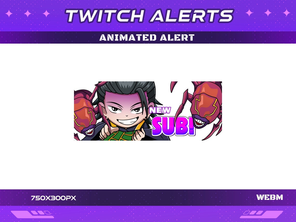 New Sub JJK Curse User Twitch Animated Alerts, New Sub Webm Stream ...