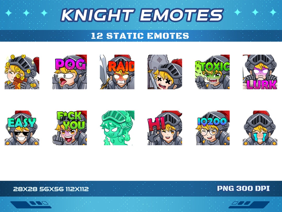Knight Static Emotes, Fighter Static Twitch Discord Youtube Kick Emotes ...