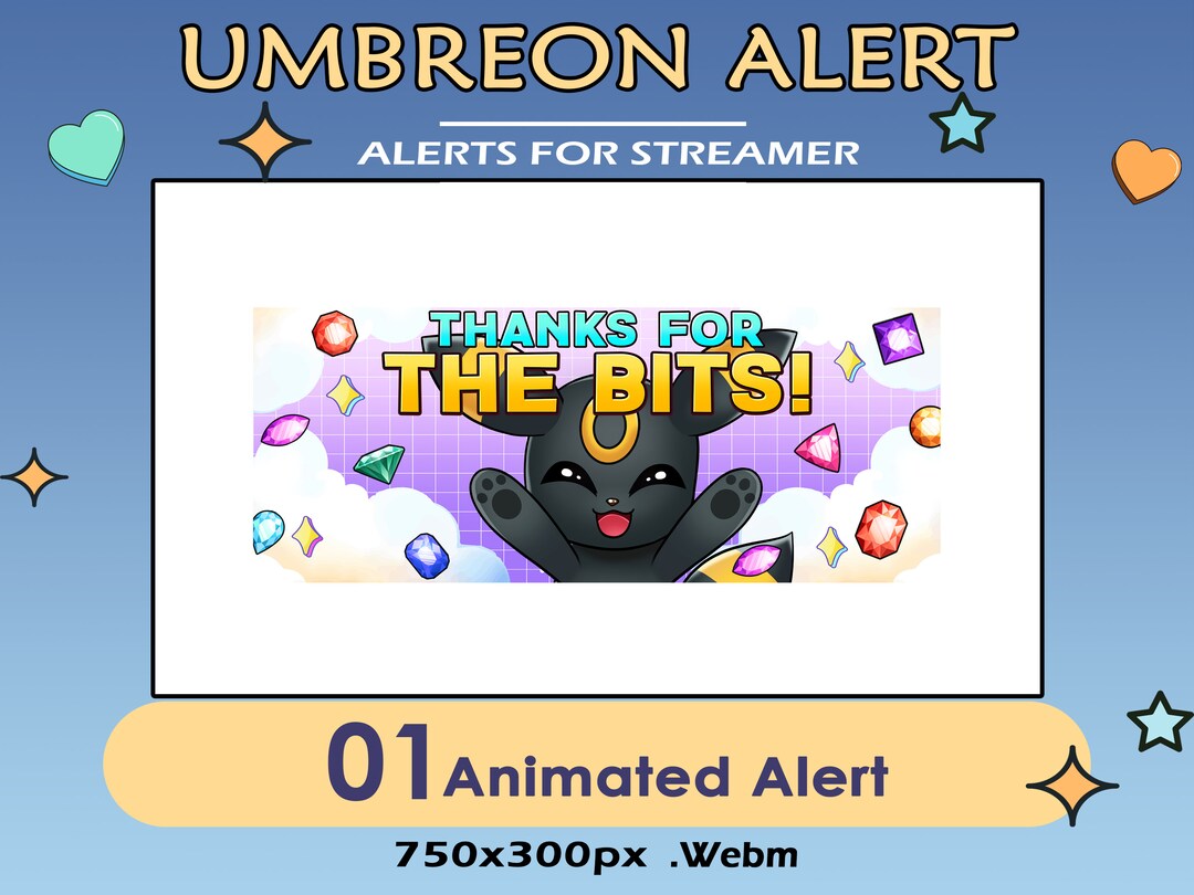 Umbreon Thanks for the Bits Animated Twitch Alert (webm) - Etsy UK