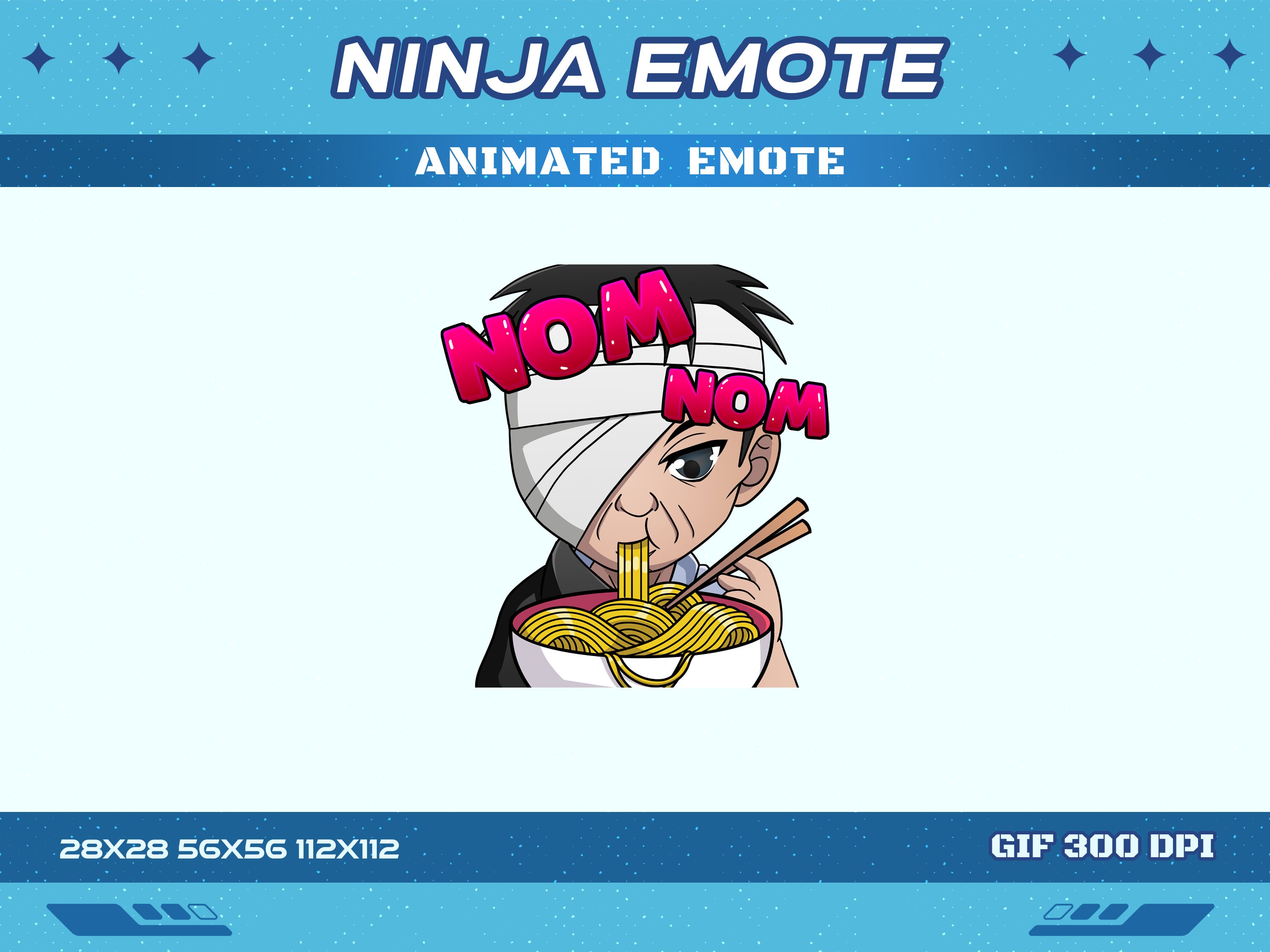 Ramen Ninja Animated Emote: Twitch, Discord, Youtube (GIF) - Etsy