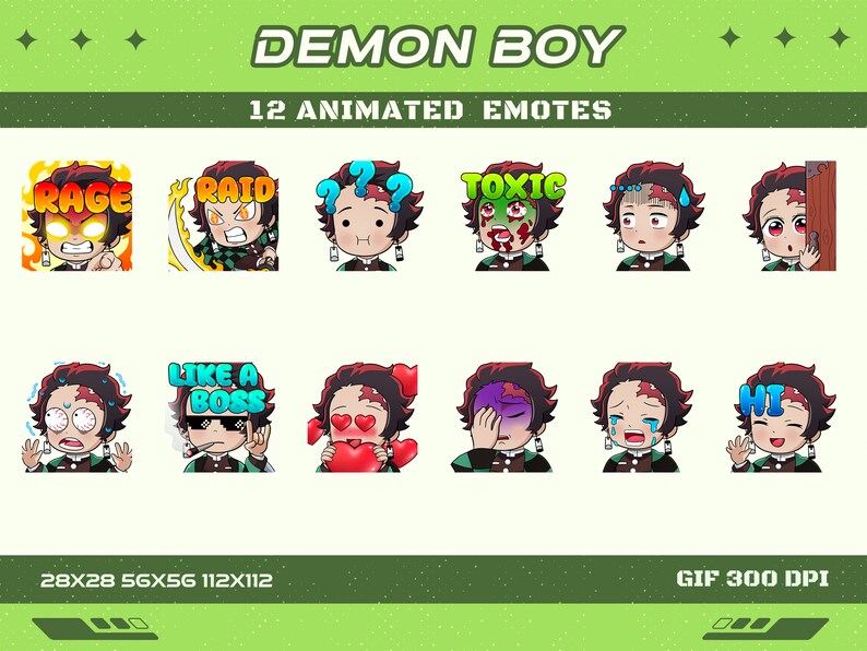 12 Demon Fighter Boy Animated Anime Emotes , 12 Anime Demon Fighter ...