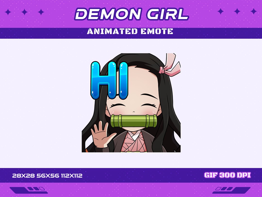 Hi Demon Fighter Girl Animated Anime Emote, Hi Anime Demon Girl Fighter ...
