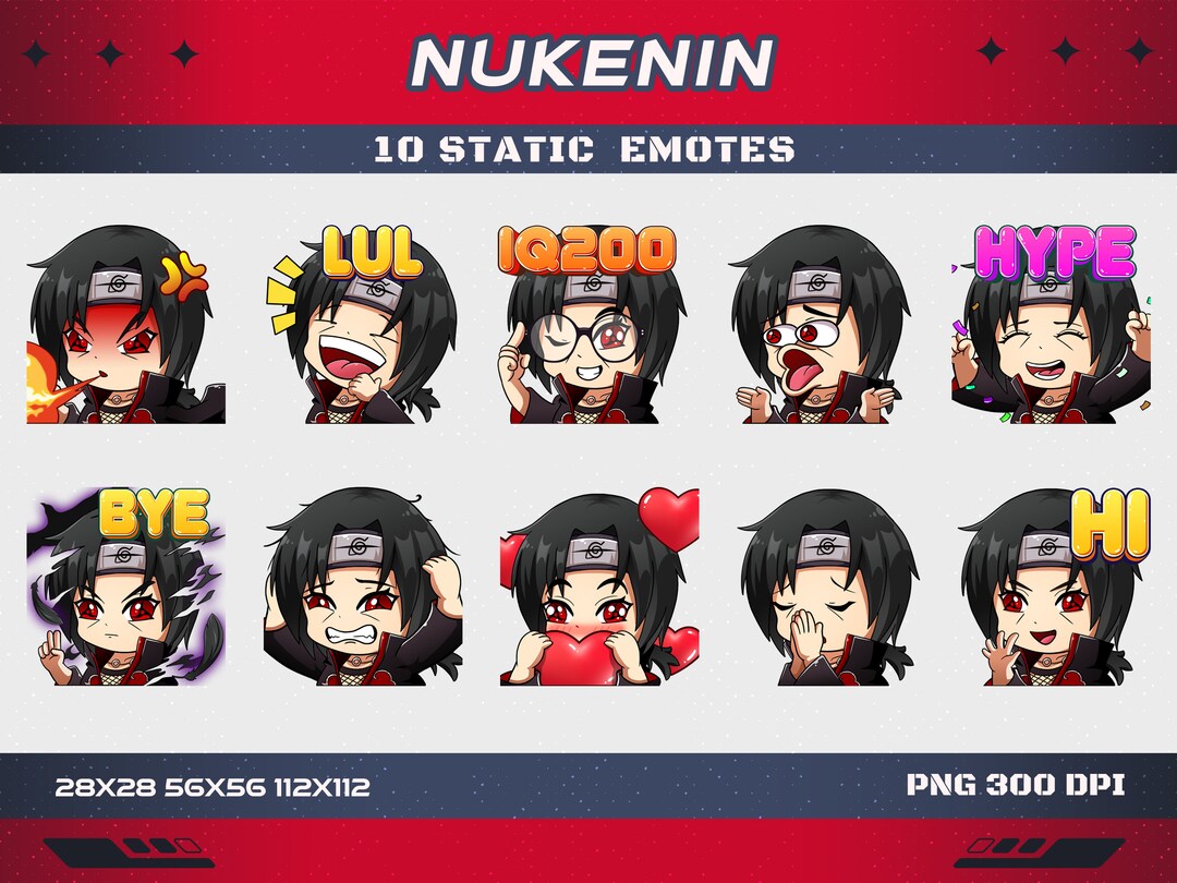 10 Ninja Static Emotes, Ninja Static 10 Nukenin Twitch Discord Youtube ...