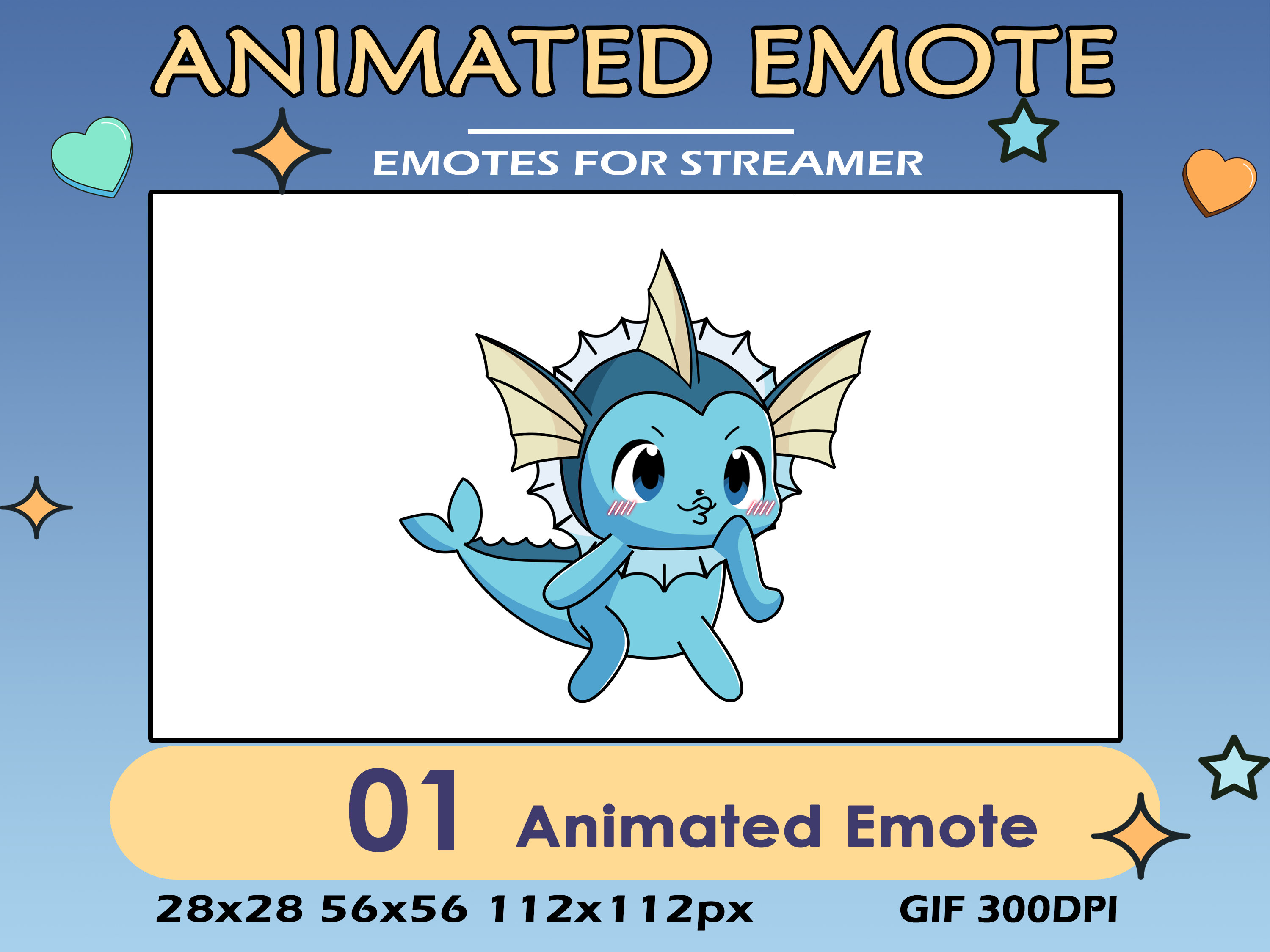 Shake Dance Vaporeon Pokemon Animated Emote, Animated Shake Dance ...