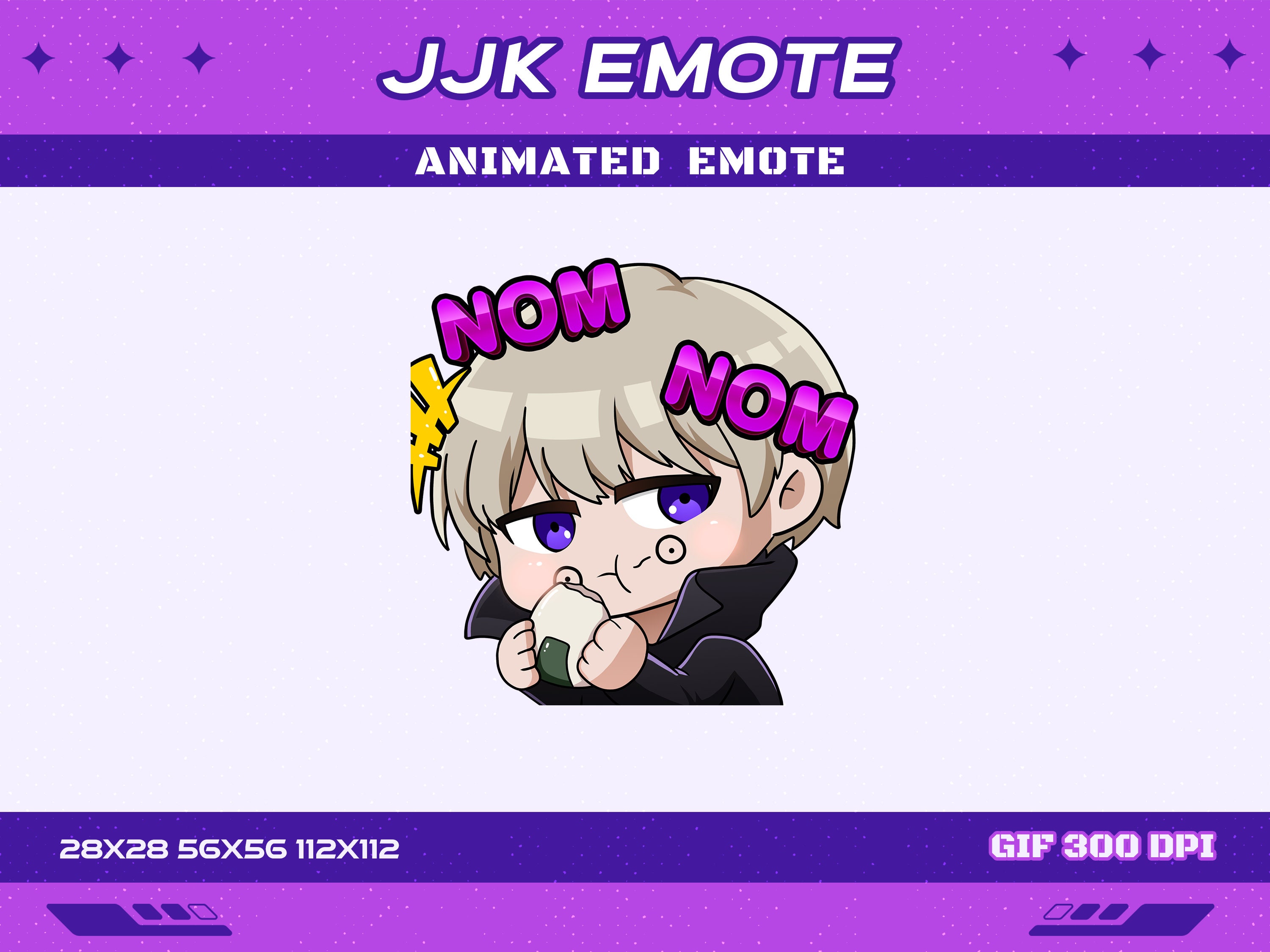 Eating JJK Anime Boy Animated Emote: Twitch, Discord, Youtube (GIF) - Etsy