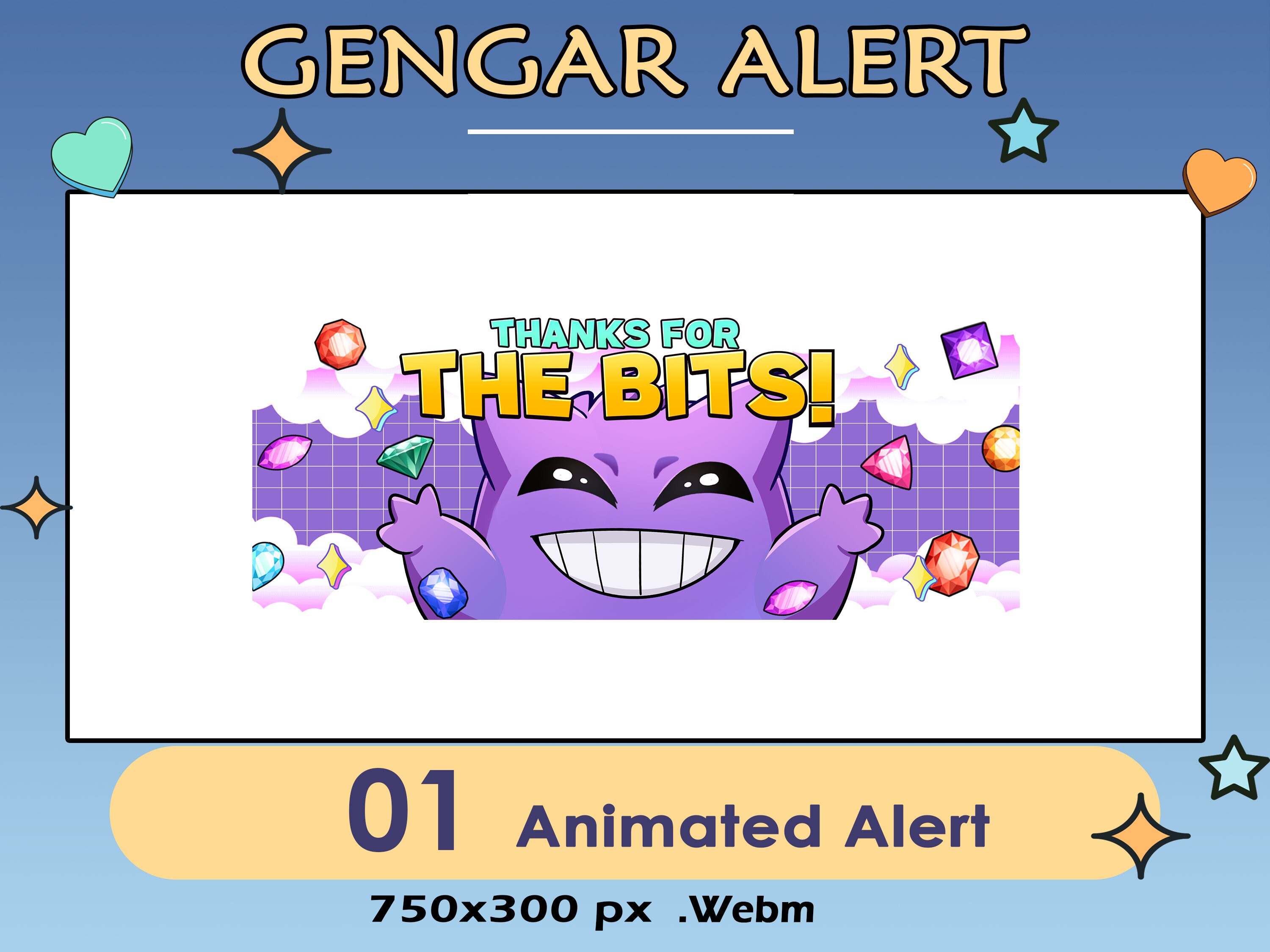 Gengar Thanks for the Bits Animated Twitch Alert, Stream Alerts ...