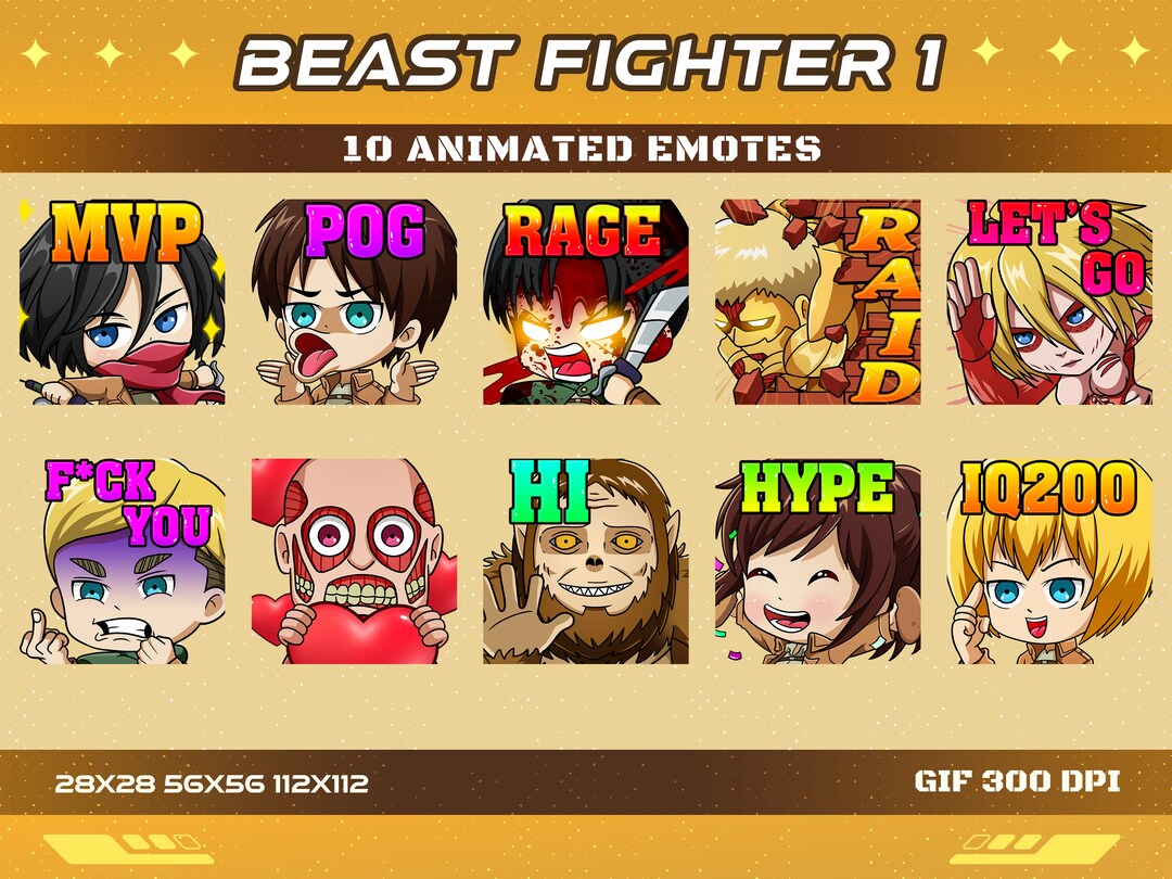 10 Beast Fighter Animated Anime Emotes, 10 Anime Beast Fighter Animated ...