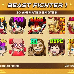 10 Beast Fighter Animated Anime Emotes, 10 Anime Beast Fighter Animated ...