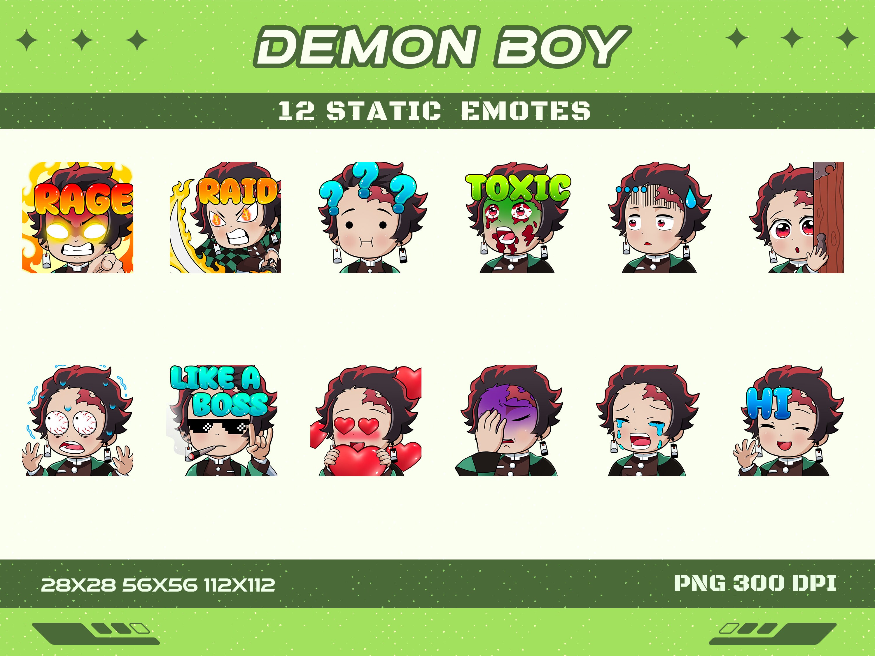 12 Demon Fighter Boy Static Anime Emotes , 12 Anime Demon Fighter ...