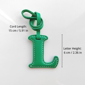 Personalized Monogram Letter Genuine Leather Bag Charm, Custom Handmade ...