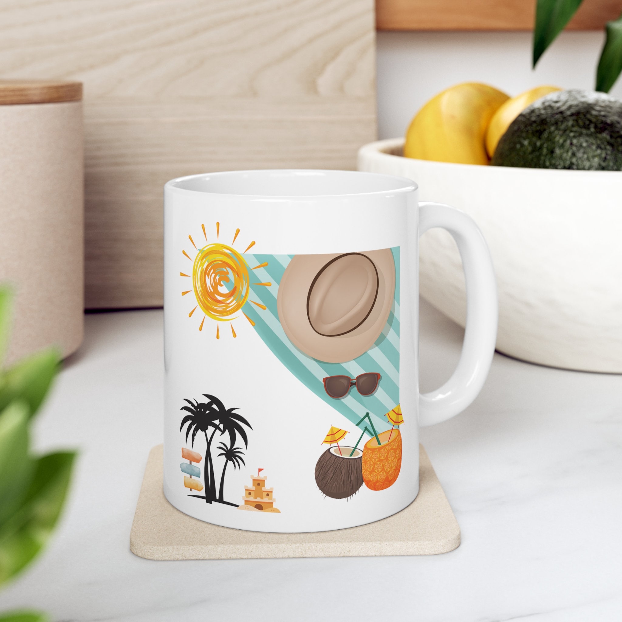 Summer, Summer Coffee Mug, Beach Mug, Summer Design, Beach Sunset Mug ...