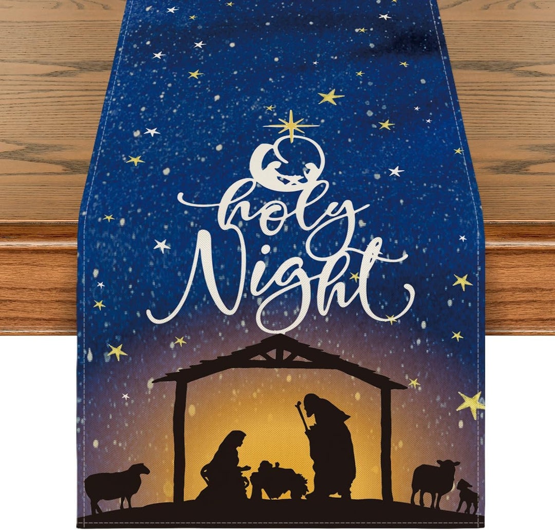 Christmas Table Runner Nativity Table Runner Christmas - Etsy