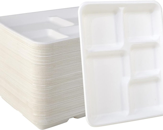 500 Plates (trays) - 5 Compartment Bio-degradable, 100% Compostable ...