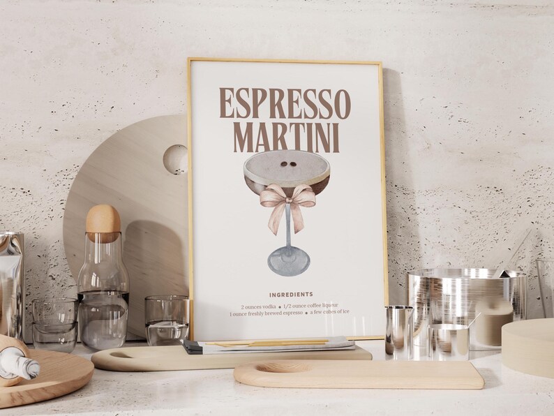 Printable Espresso Martini Print, Cocktail Prints, Bar Cart Prints ...