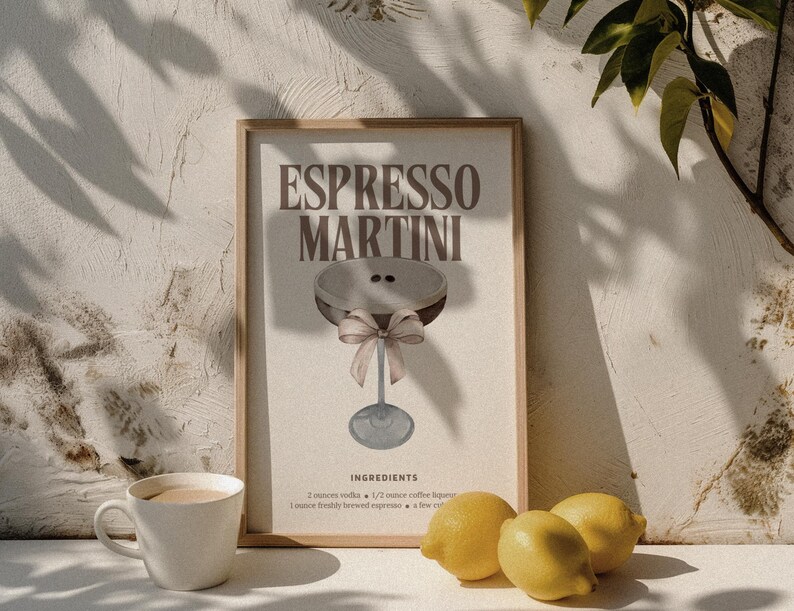 Printable Espresso Martini Print, Cocktail Prints, Bar Cart Prints ...