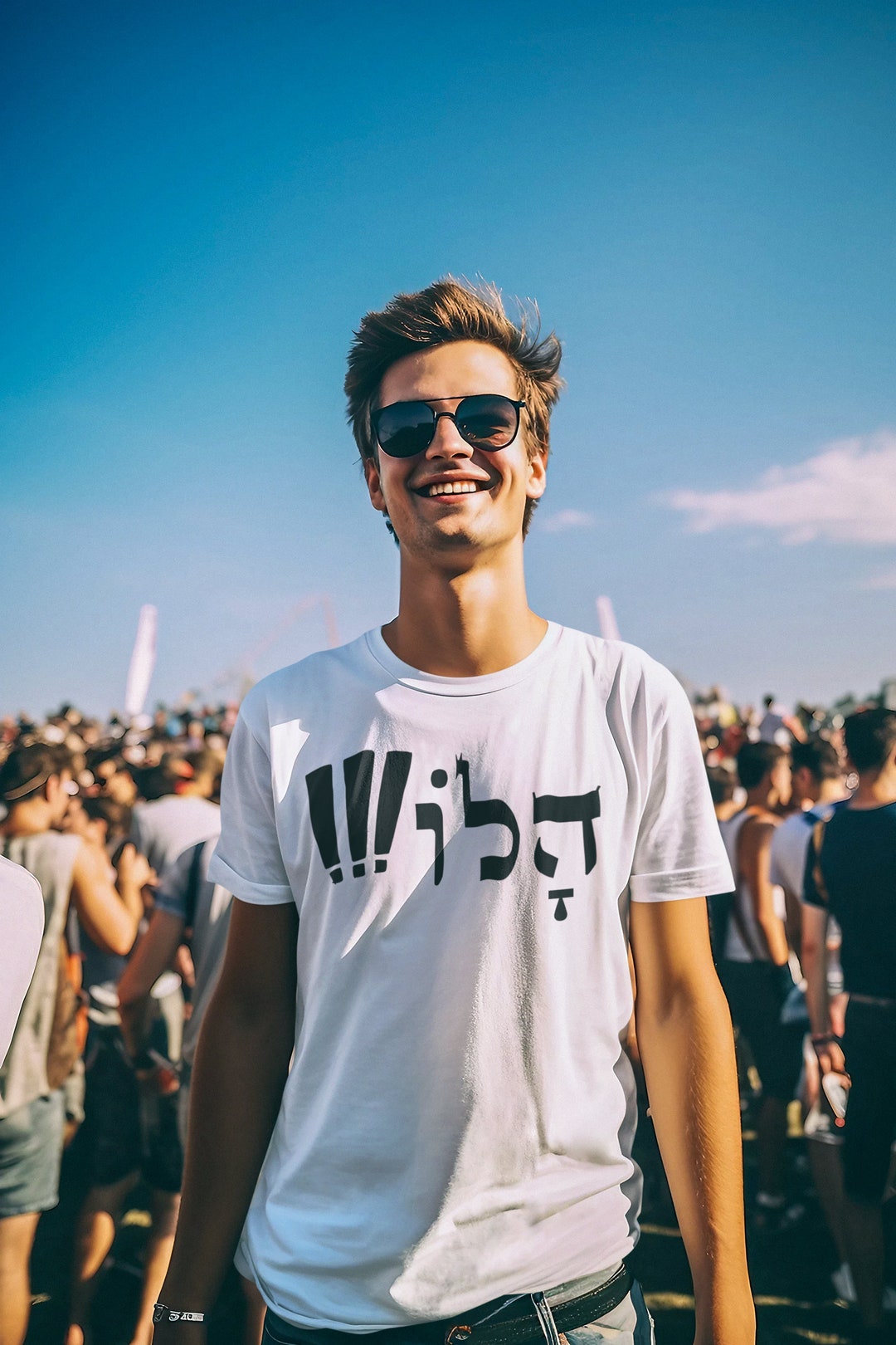 Allo Hebrew Slang Tee - Unisex Heavy Cotton T-shirt, Trendy Urban Wear ...