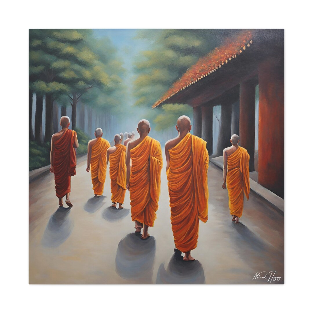 Buddhists Talking A Walk Buddhism Thailand Asia Theme - Etsy