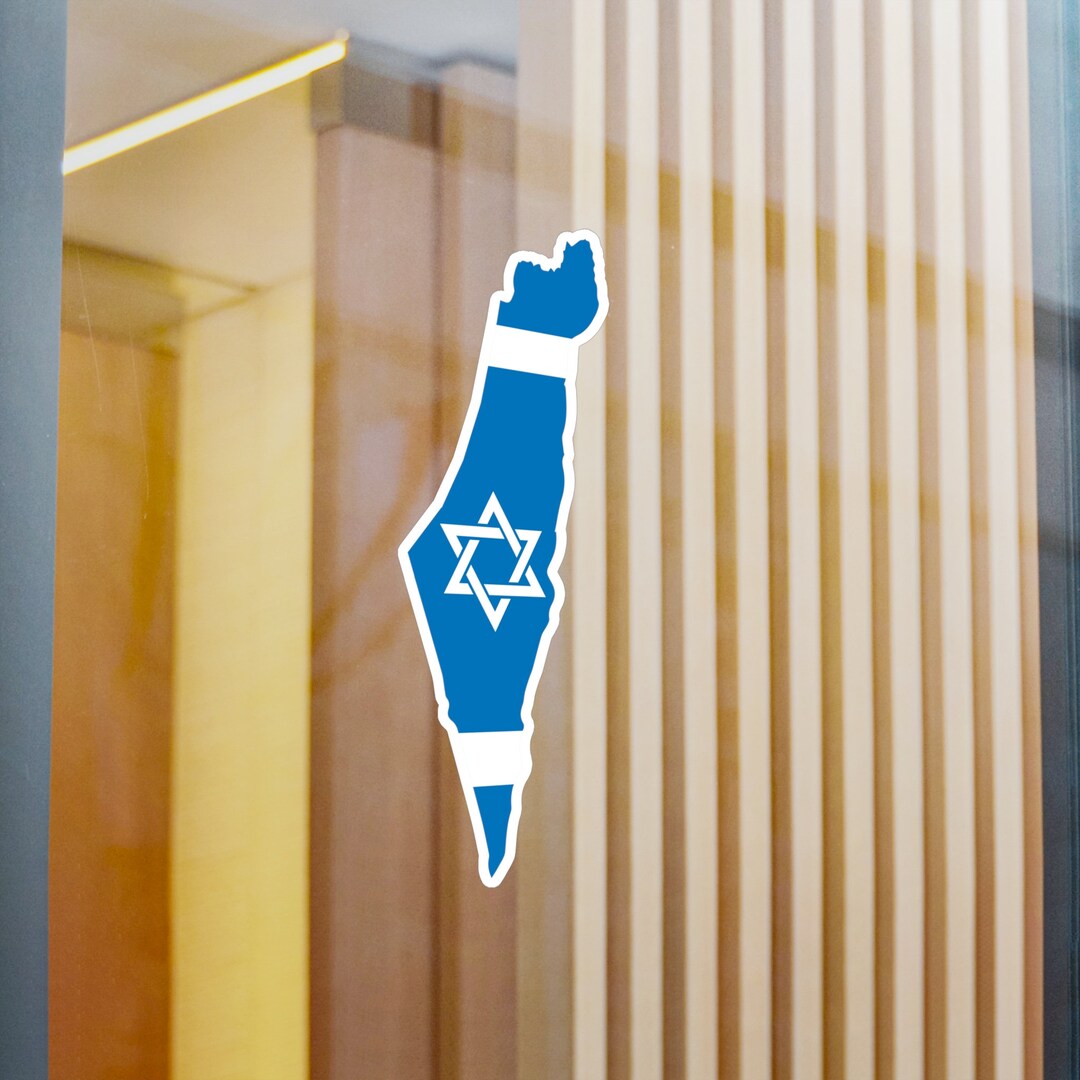 Israel Shape Flag Blue and White Sticker Israel Gift Israeli Present ...