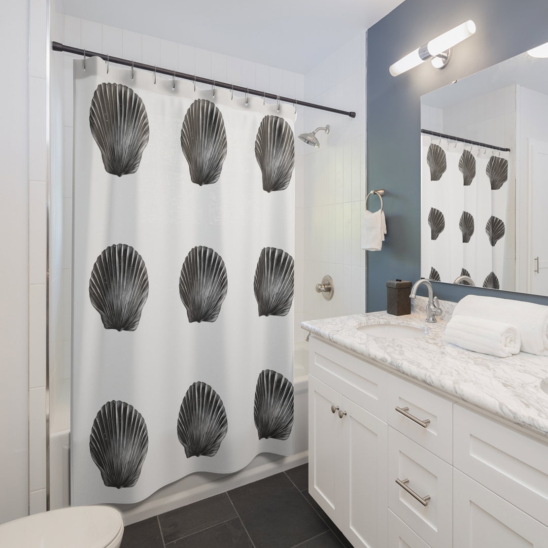 Sea Shell Design Shower Curtains, 100% Durable Polyester, Oceanic ...